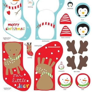 Studio E. Huggable and Loveable 5. Holiday Stockings Panel - Cut and ...