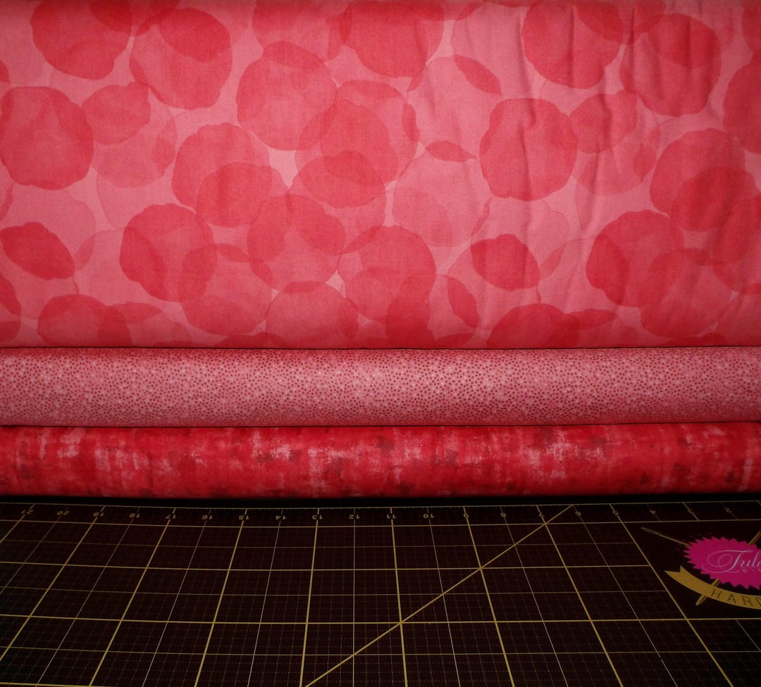 Red/pink Tonal Trios 3 Yard Quilt Kit- 1 Yard Each of Three Red/pink ...