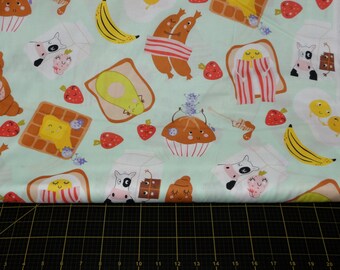 Pancake Breakfast Fabric Flapjack Stack by Pattysloniger Hotcake Breakfast Kawaii Hipster Food ...