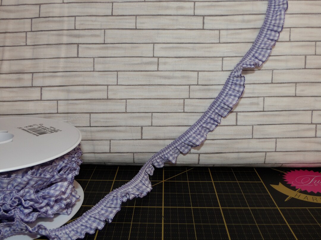 Stretch Ruffled Gingham Trim, 20 Mm - Lilac - Clothing Trim - Made in ...
