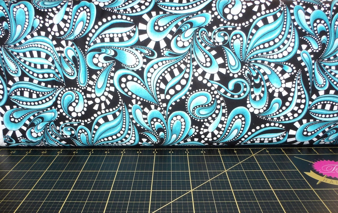 Benartex. Xanadu. Paisley Rhythm Teal Designed by Ann Lauer - Etsy