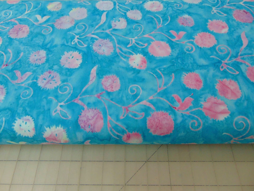Banyan Batiks. Northern Lights. Dandelion Puffs Teal BATIK - Etsy UK