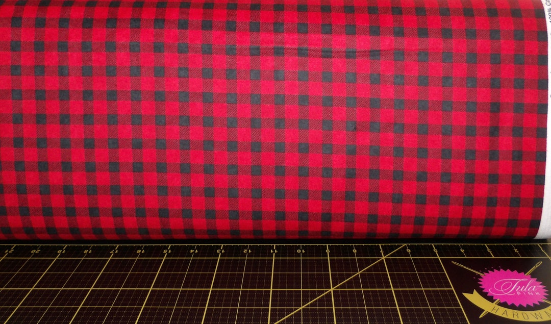 Northcott. Cozy Up. Buffalo Check Large Red Black FLANNEL - Etsy