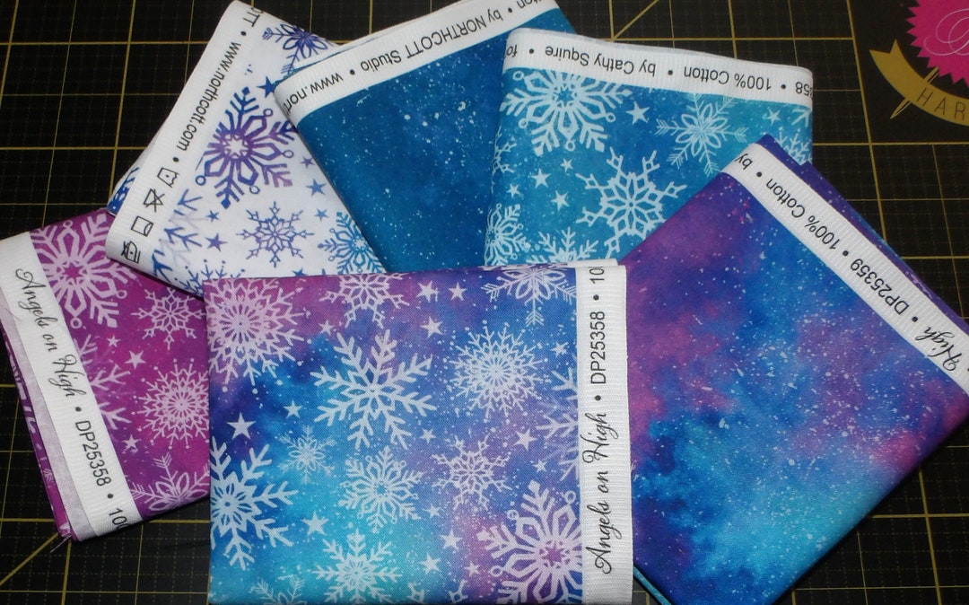 Angels on High new Fat Quarter Bundle 6 Piece Northcott Purple and Teal ...