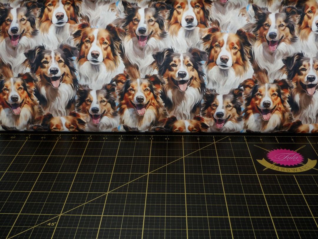 David Textiles. Collies 1 Allover Blue DIGITALLY PRINTED - Etsy