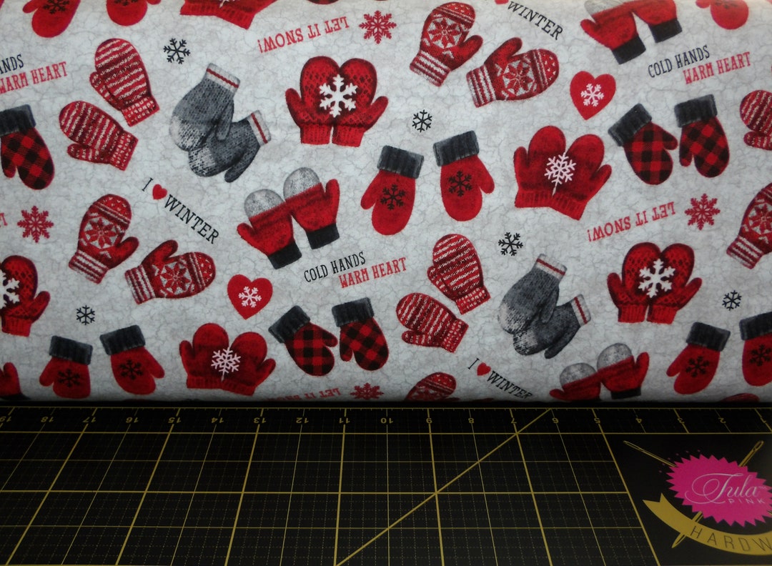 Northcott. Cozy Up. Cold Hand Warm Heart Pale Gray FLANNEL - Etsy