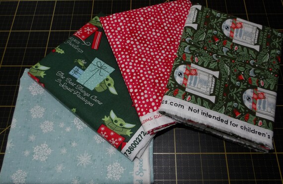 Star Wars Christmas Fat Quarter Bundle 4 Piece Baby Yoda and - Etsy