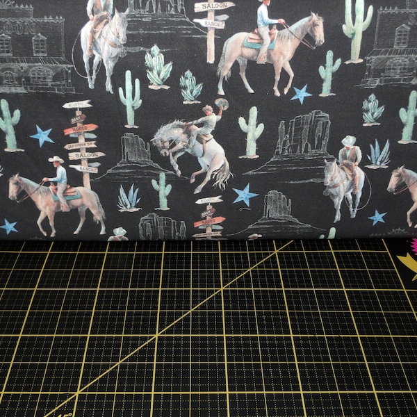 Cowboy Print Western Print Fabric - Etsy