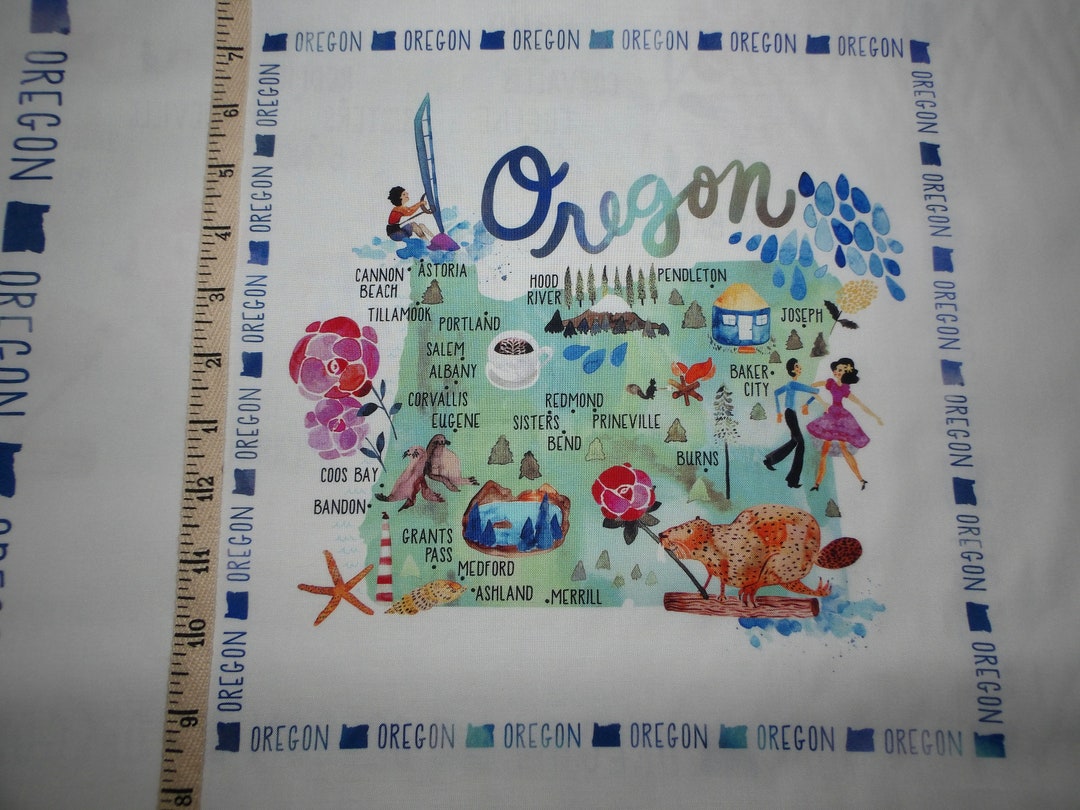 Windham Fabrics. State Cottons. Oregon Panel DIGITALLY PRINTED 2/3 Yd ...