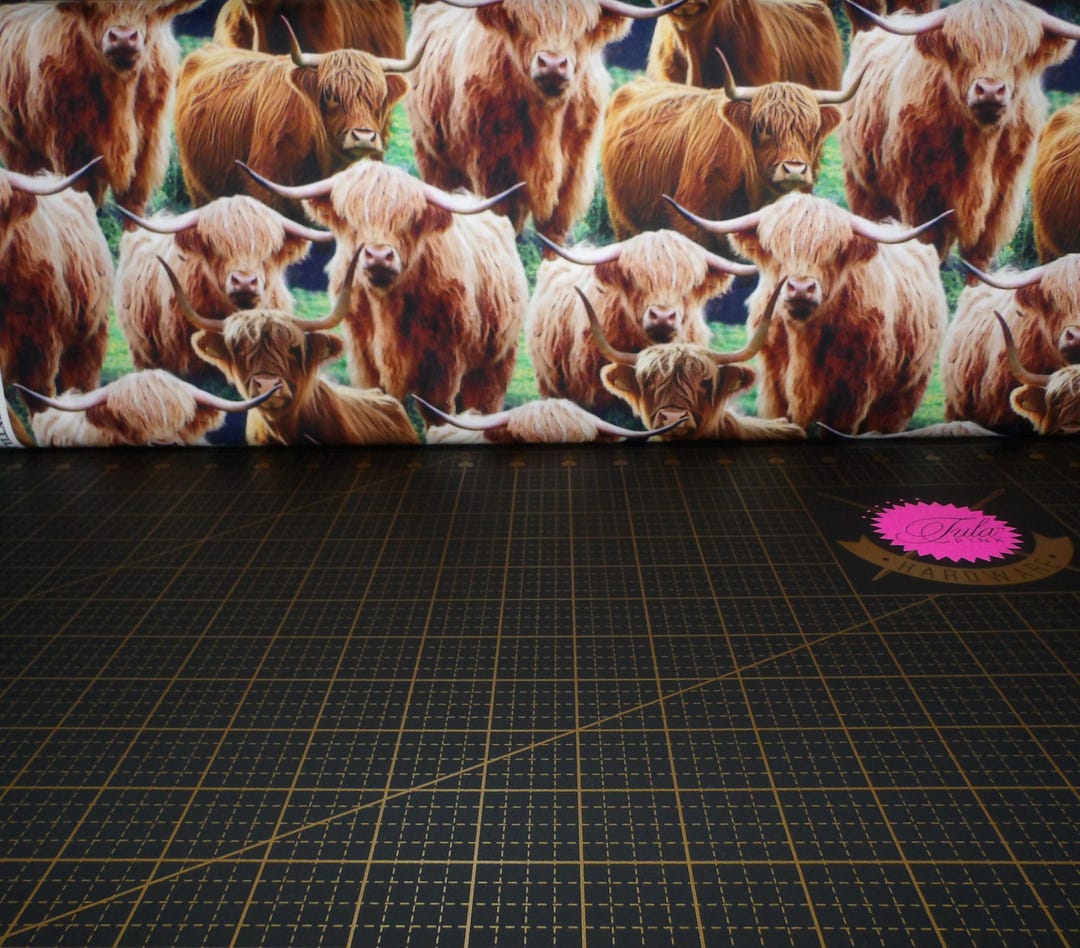 David Textiles. Highland Cows Multi DIGITAL PRINT - Etsy