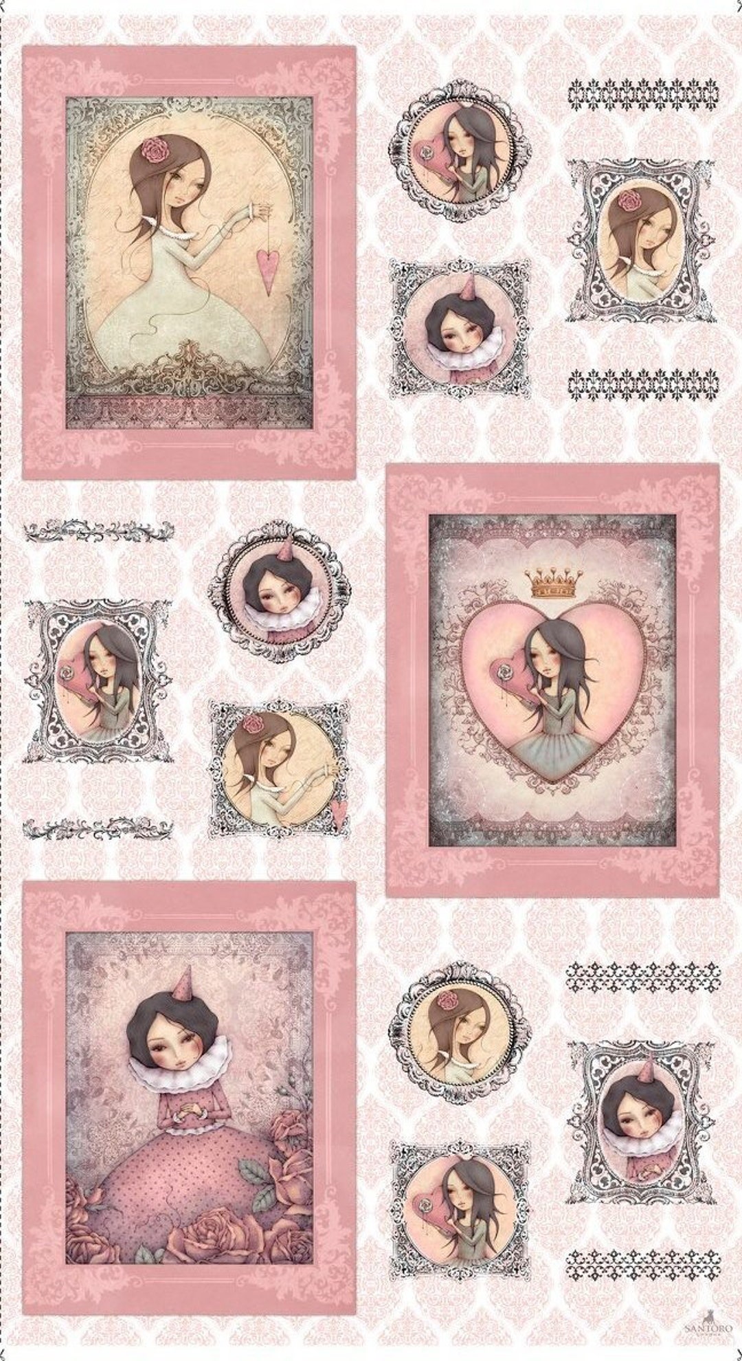 QT Fabrics. All for Love Light Rose Panel 2/3 Yd Mirabelle Quilt Panel ...