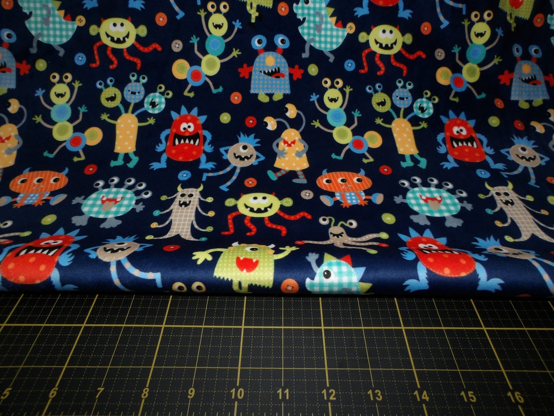 Michael Miller. Monster Mash Navy MINKY 58/60 Wide - Etsy