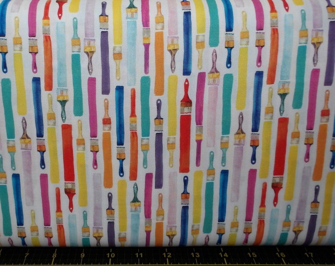 Art Box Crayons Aqua by Crayola for Riley Blake, 1/2 Yard Cut ...