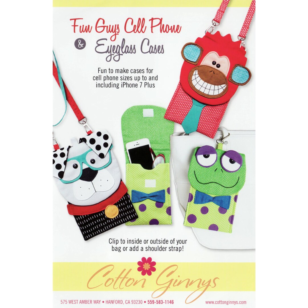 Fun Guys Cell Phone & Eyeglass Cases Pattern - Designed by Cotton ...