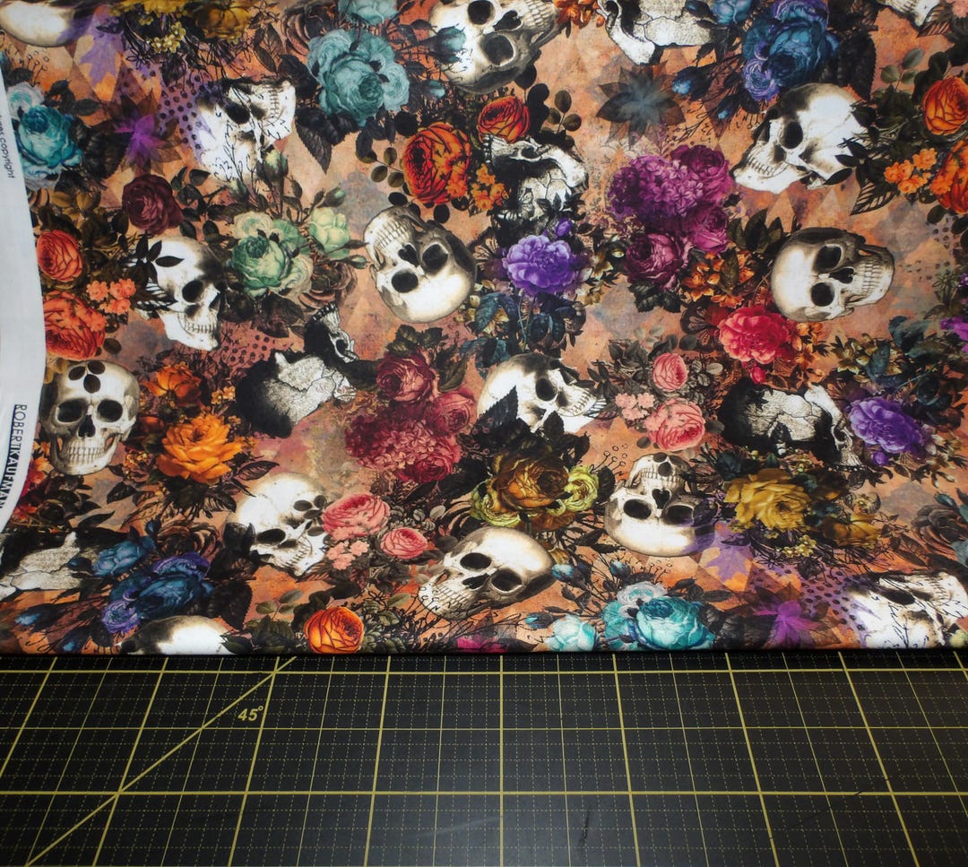 Robert Kaufman. Dreadful Delights. Skulls Bone - Etsy