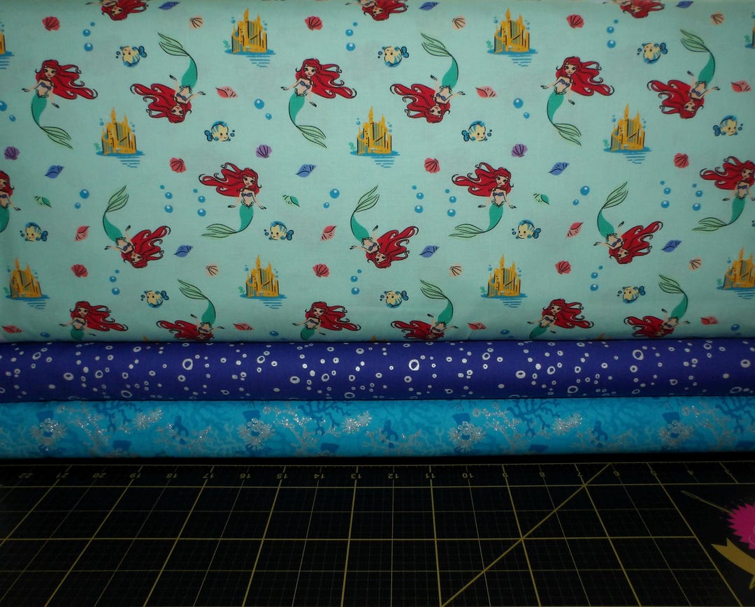 Ariel Fat Quarter Bundle - 3 Piece Heart of a Princess Ariel the Little ...