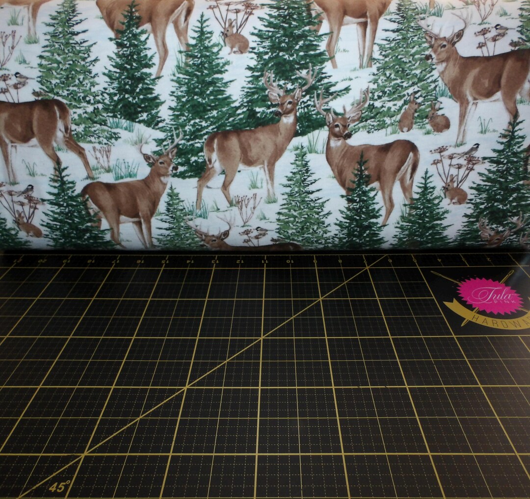 Northcott. Woodland Woolies. Deer White FLANNEL - Etsy