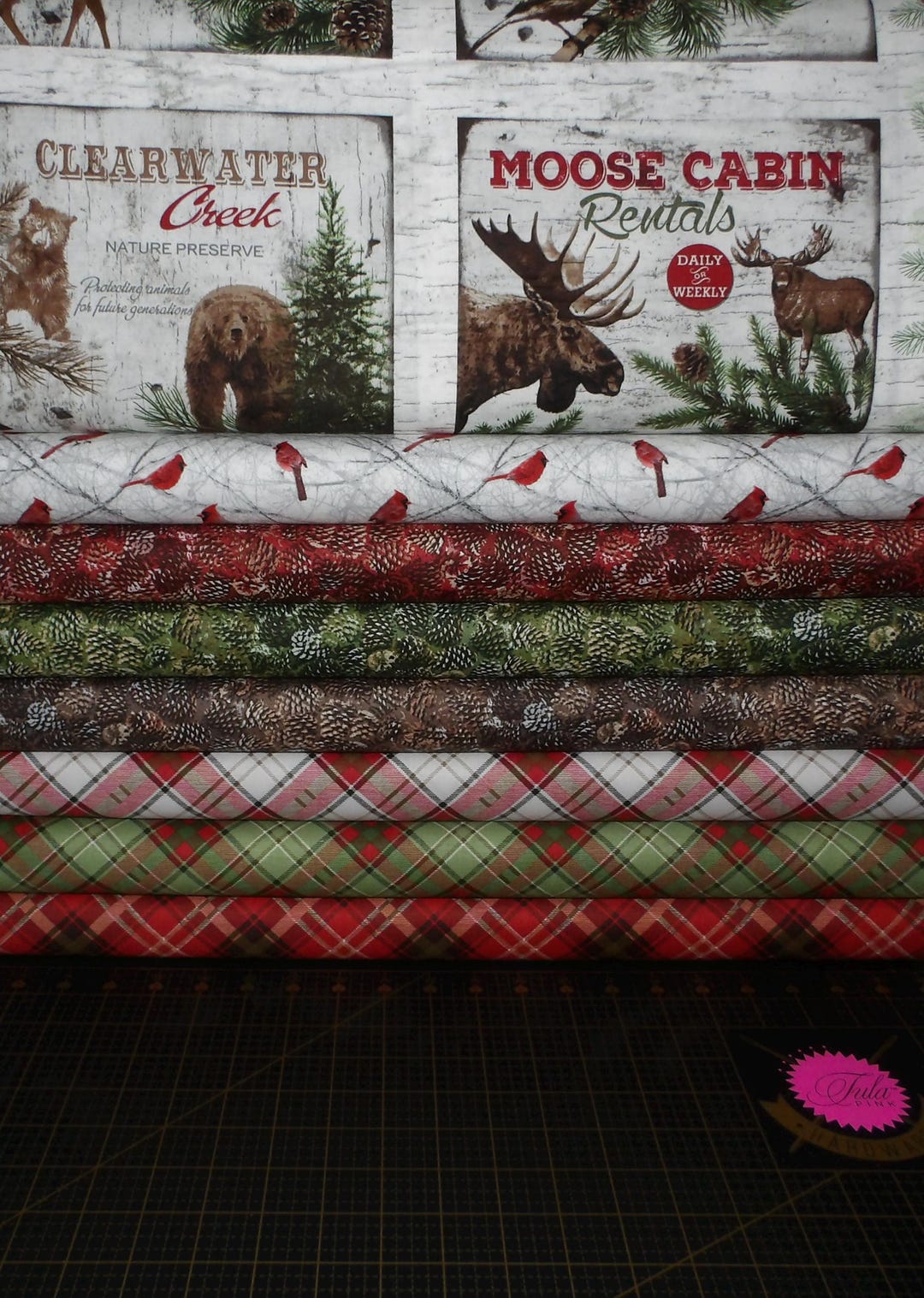 Moose Lodge Fat Quarter Bundle - 8 Piece Henry Glass Hunting Lodge FQ ...