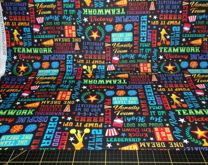 Cheer Life Fabric 3-inch Cheer Life by Longdogcustomdesigns Red Blue ...