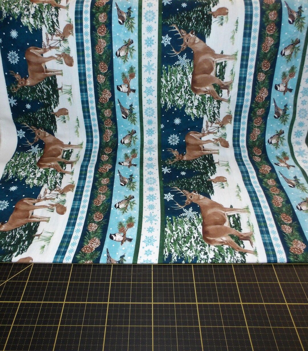 Northcott. Woodland Woolies. Border Stripe Navy FLANNEL - Etsy