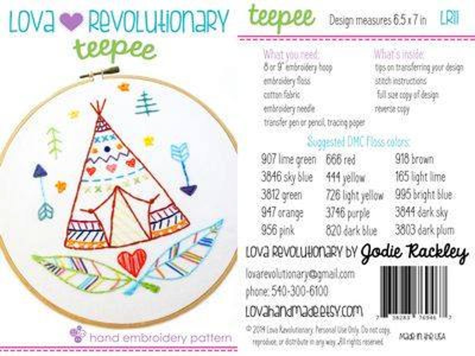 Teepee Hand Embroidery Pattern - Etsy