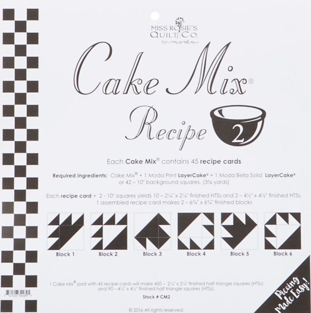Moda. Cake Mix Recipe Pad Number TWO - Shipped Fully Insured First ...