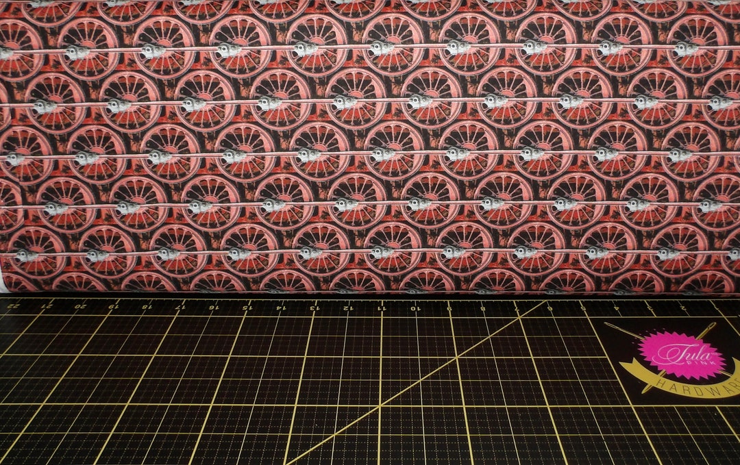 Blank Quilting. on the Right Track. Train Wheels Red - Realistic Train ...
