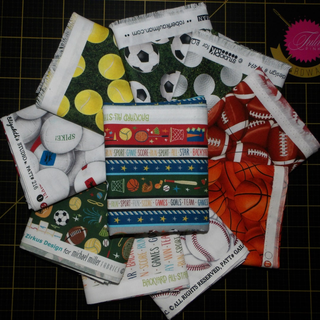 All Stars Sports Fat Quarter Bundle - 10 Piece Generic Baseball ...