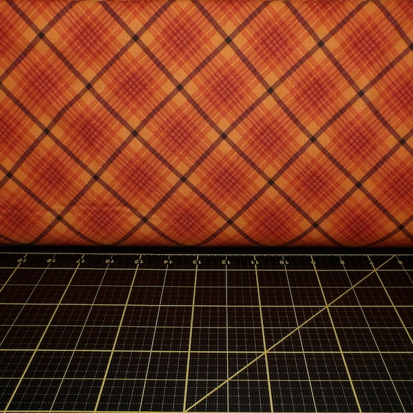 Orange Plaid Fabric - Etsy