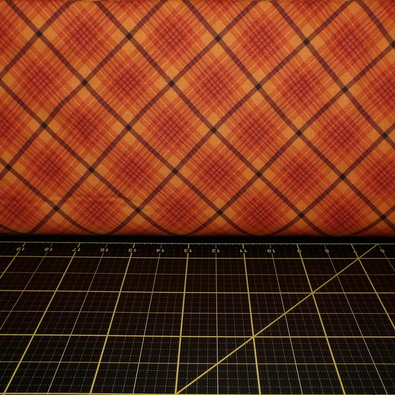 Orange Plaid Fabric - Etsy