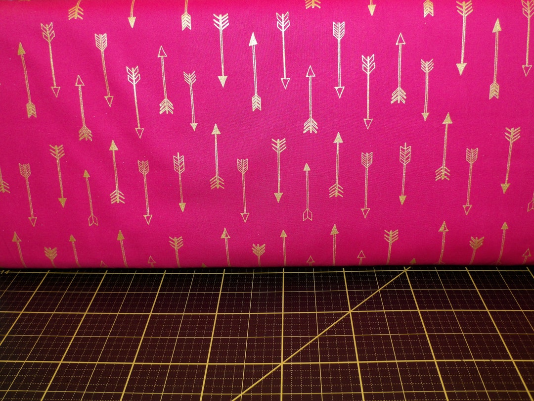 Michael Miller. Arrow Flight. Arrows in Fuchsia Metallic - Out of Print ...