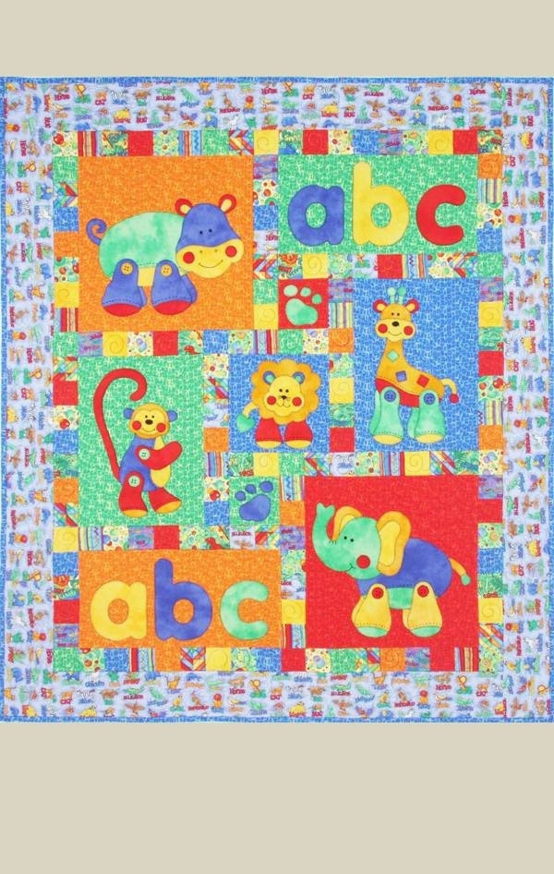 Alphabet Jungle Quilt Pattern - Designed by Kids Quilts - Price ...