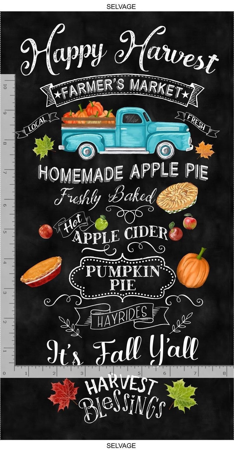 Timeless Treasures. Happy Harvest. Fall Specials Panel 2/3 Yd DIGITALLY ...