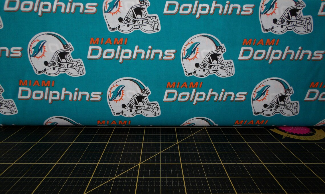Fabric Traditions. NFL Miami Dolphins Allover 56/58 Inches Wide - Etsy