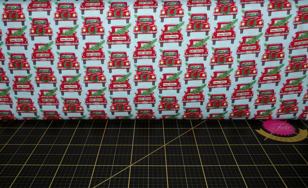 Kanvas. Country Christmas. Jolly Red Trucks Sky Blue - Etsy