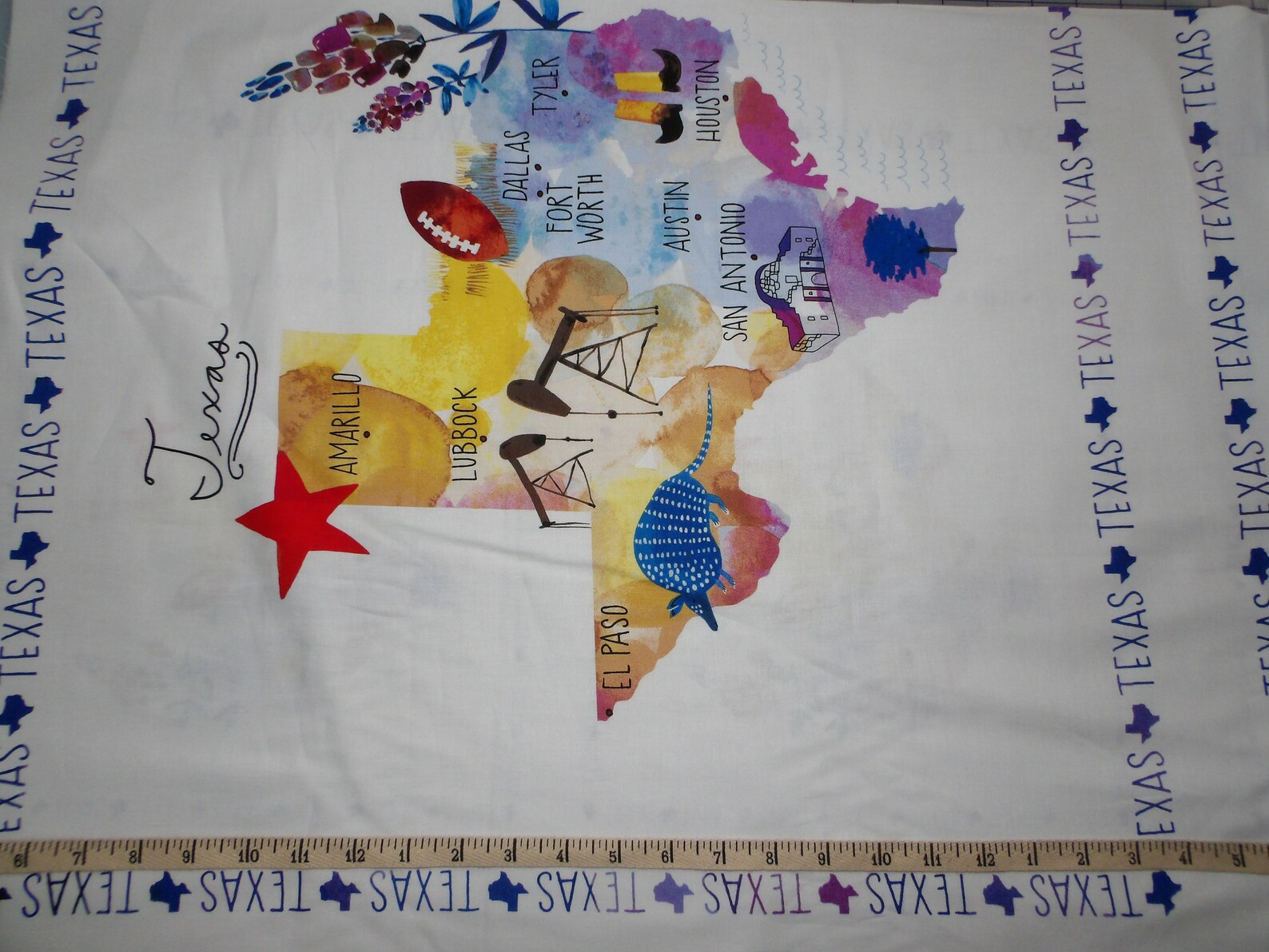 Windham Fabrics. State Cottons. Texas Panel DIGITALLY PRINTED 2/3 Yd - Etsy