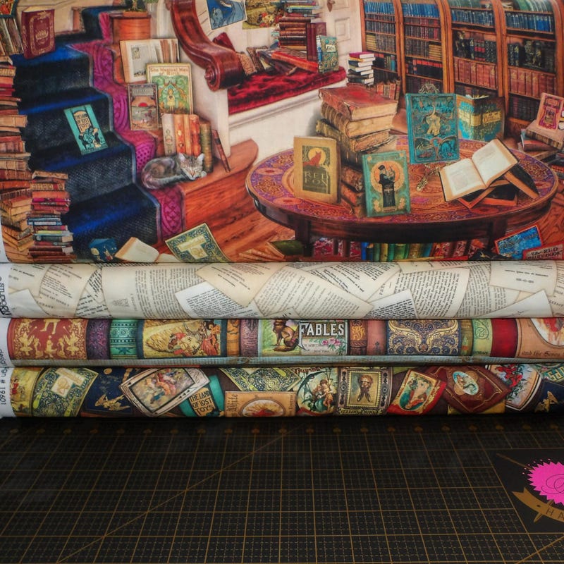 Library Book Fabric - Etsy