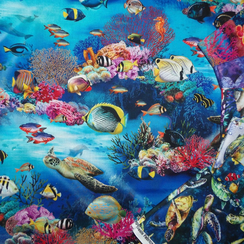 Coral Reef Fabric - Etsy