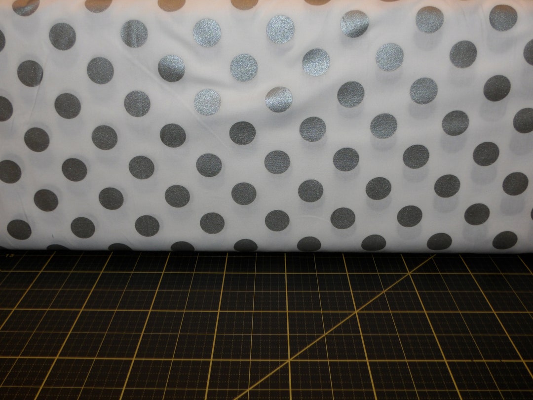 Michael Miller Glitz Pearlized Quarter Dot in Platinum (silver) - Etsy