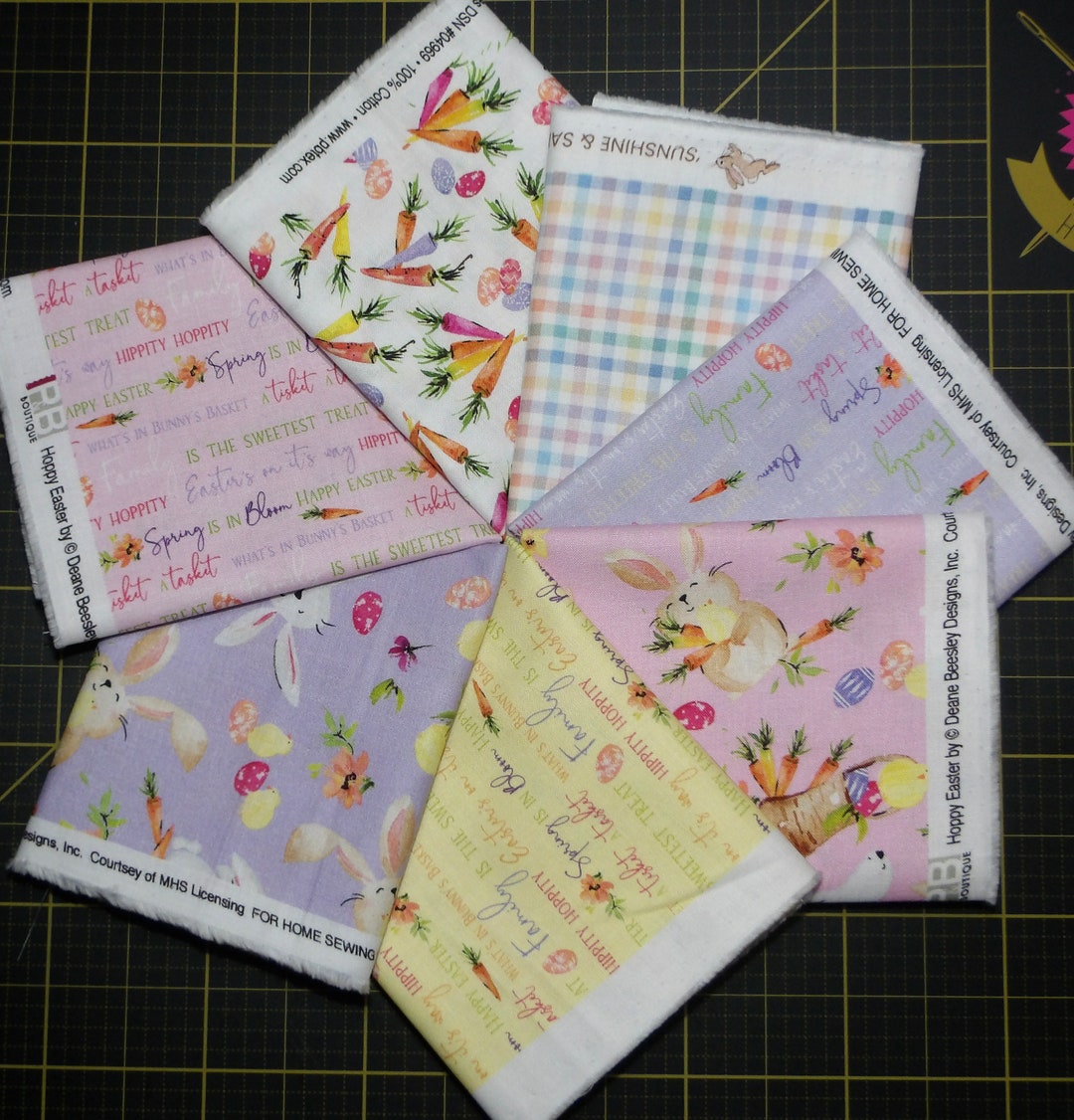 Hoppy Easter Fat Quarter Bundle - 7 Piece P&B Textiles Easter Bunny ...