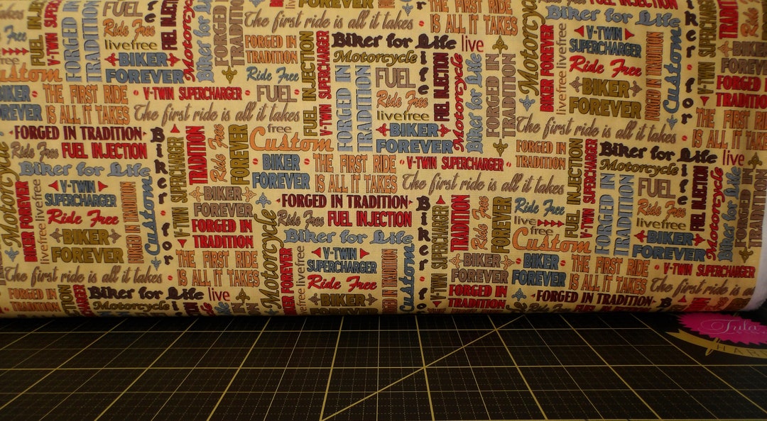 QT Fabrics. Biker for Life. Biker Lingo Yellow. Choose Your Cut - Etsy