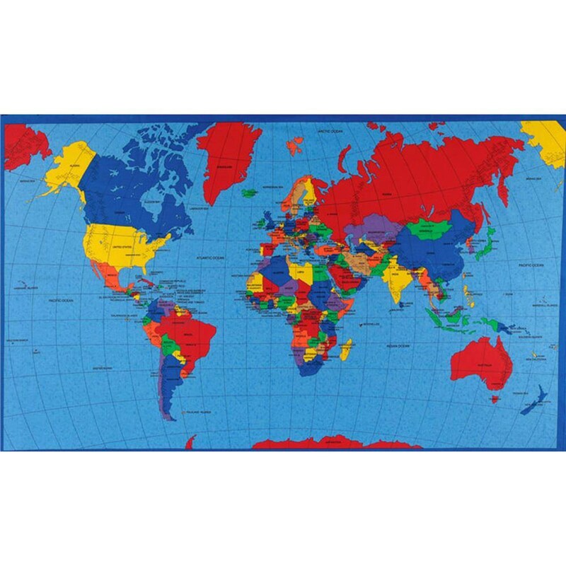 World Map Fabric - Etsy