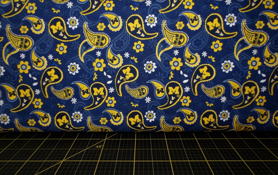 Sykel Enterprises. NCAA Michigan Paisley Digitally Printed - Etsy