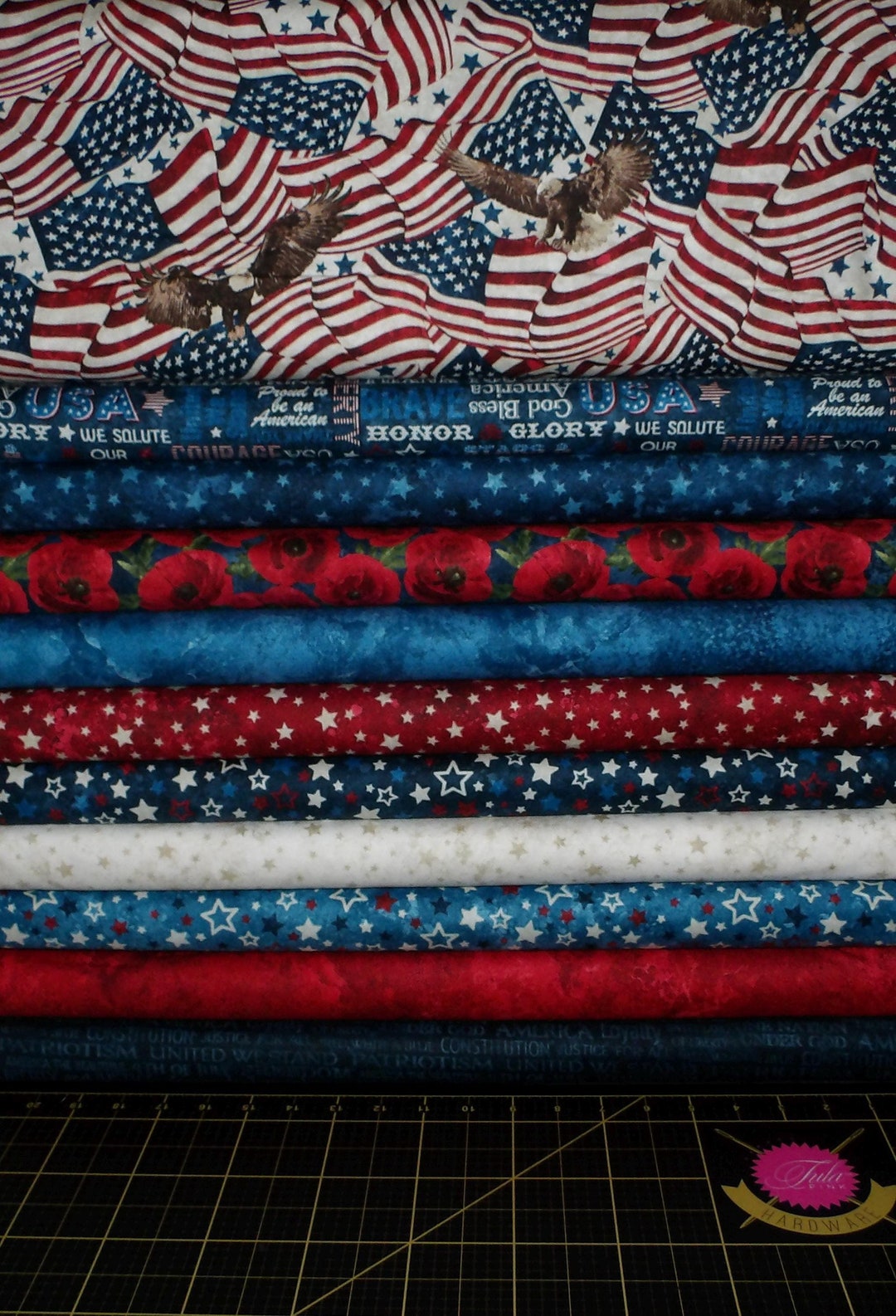 Stars & Stripes 12 Full Collection Fat Quarter Bundle - 11 Piece Full ...