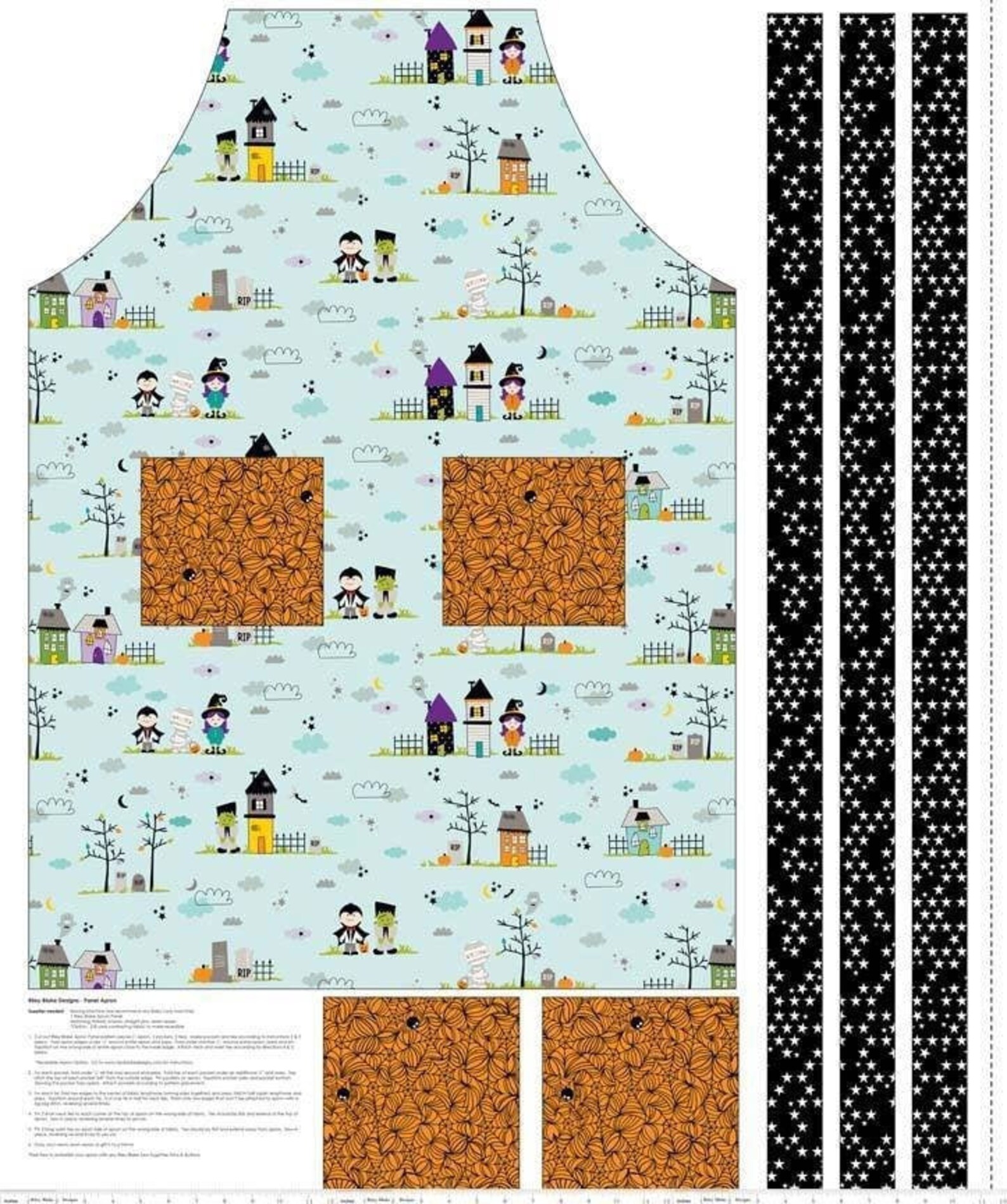 Riley Blake. Halloween Magic Apron Panel Blue Full Yard - This Panel ...