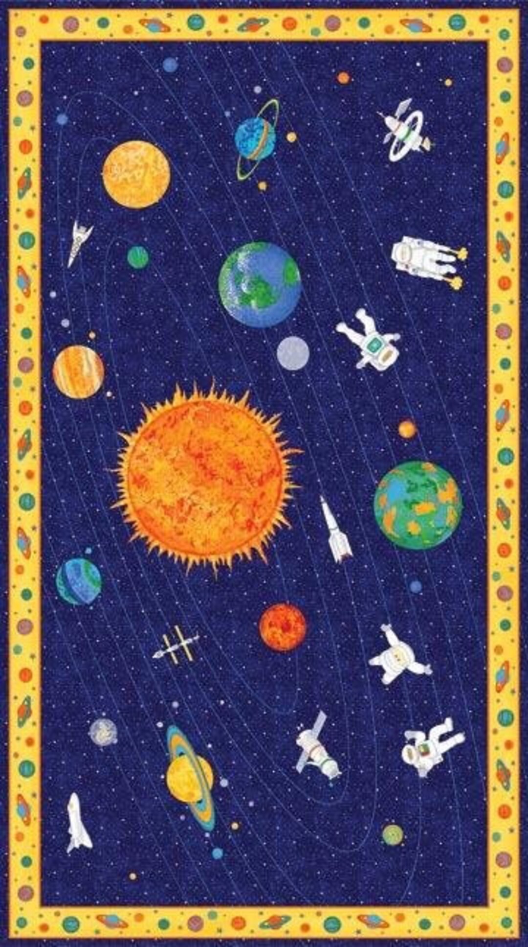 Northcott. Blast off Panel 2/3 Yd - Kids Astronauts in Space Quilt ...