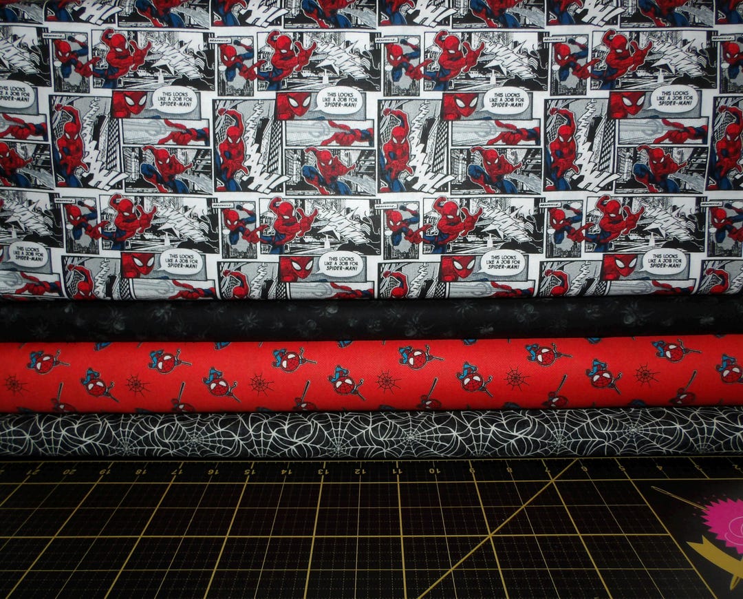 Spider-man Fat Quarter Bundle - 4 Piece Marvel Avengers Spiderman ...