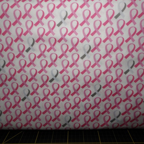Breast Cancer Pink Ribbon Fabric Breast Cancer Pink Ribbon | Etsy