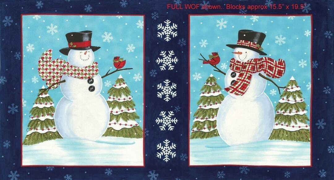 Snow Much Fun. Snowman Panel Cotton Fabric Panel 2/3 Yard Panel - Etsy
