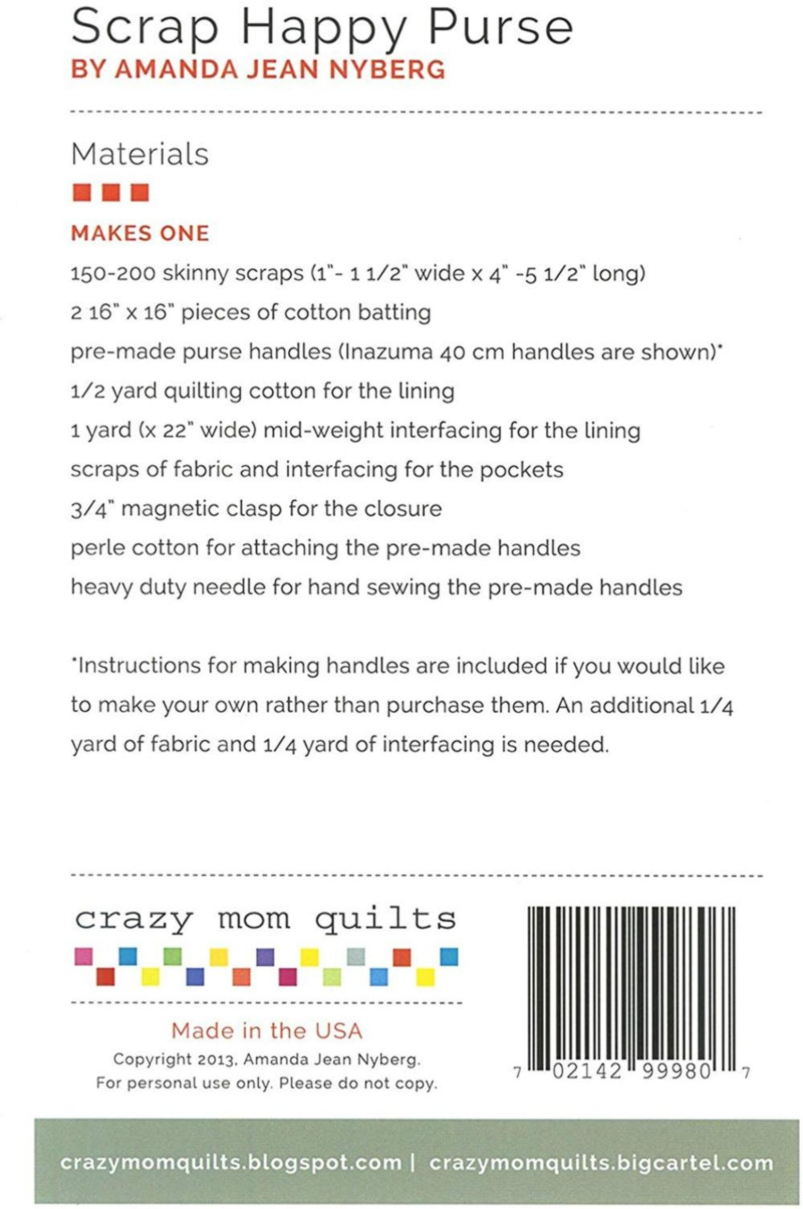 Scrap Happy Purse Pattern - Etsy